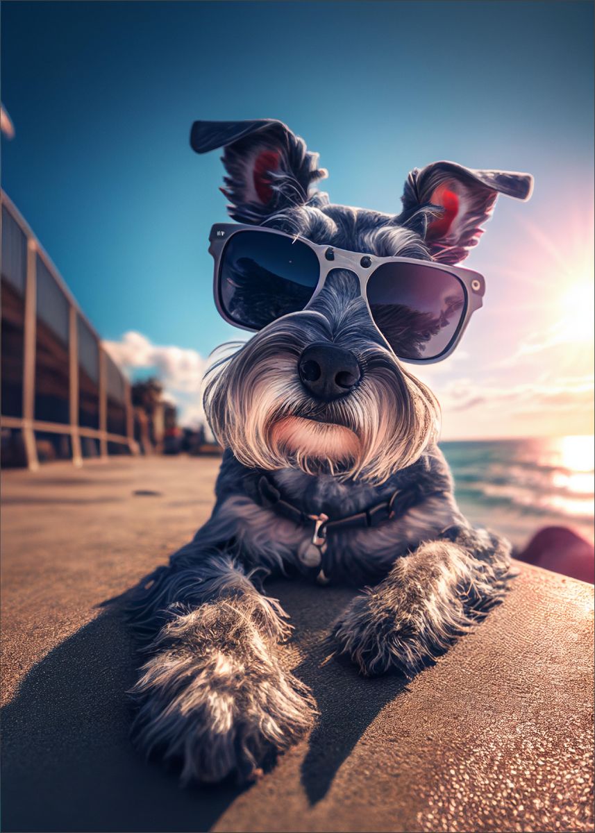 'Schnauzer' Poster, picture, metal print, paint by Media Editing | Displate