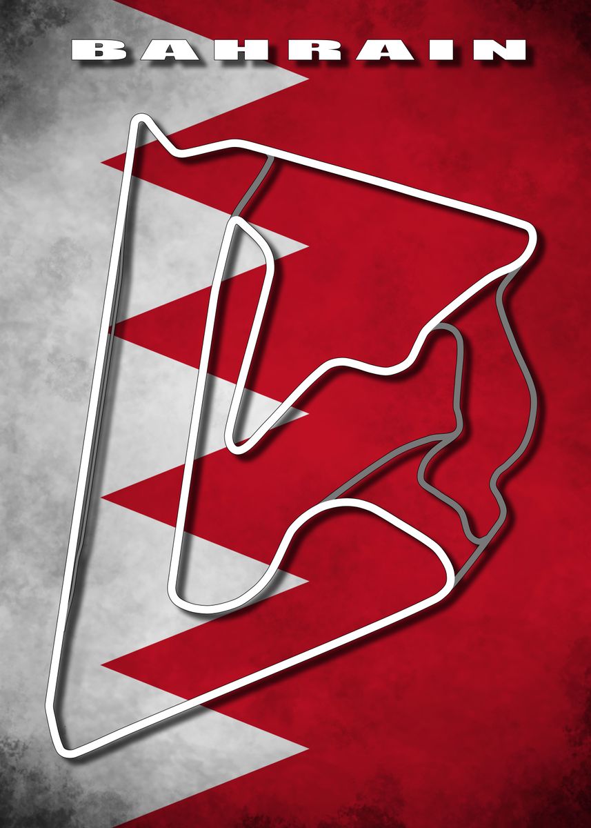 'Bahrain Circuit' Poster, picture, metal print, paint by DesignerMind ...
