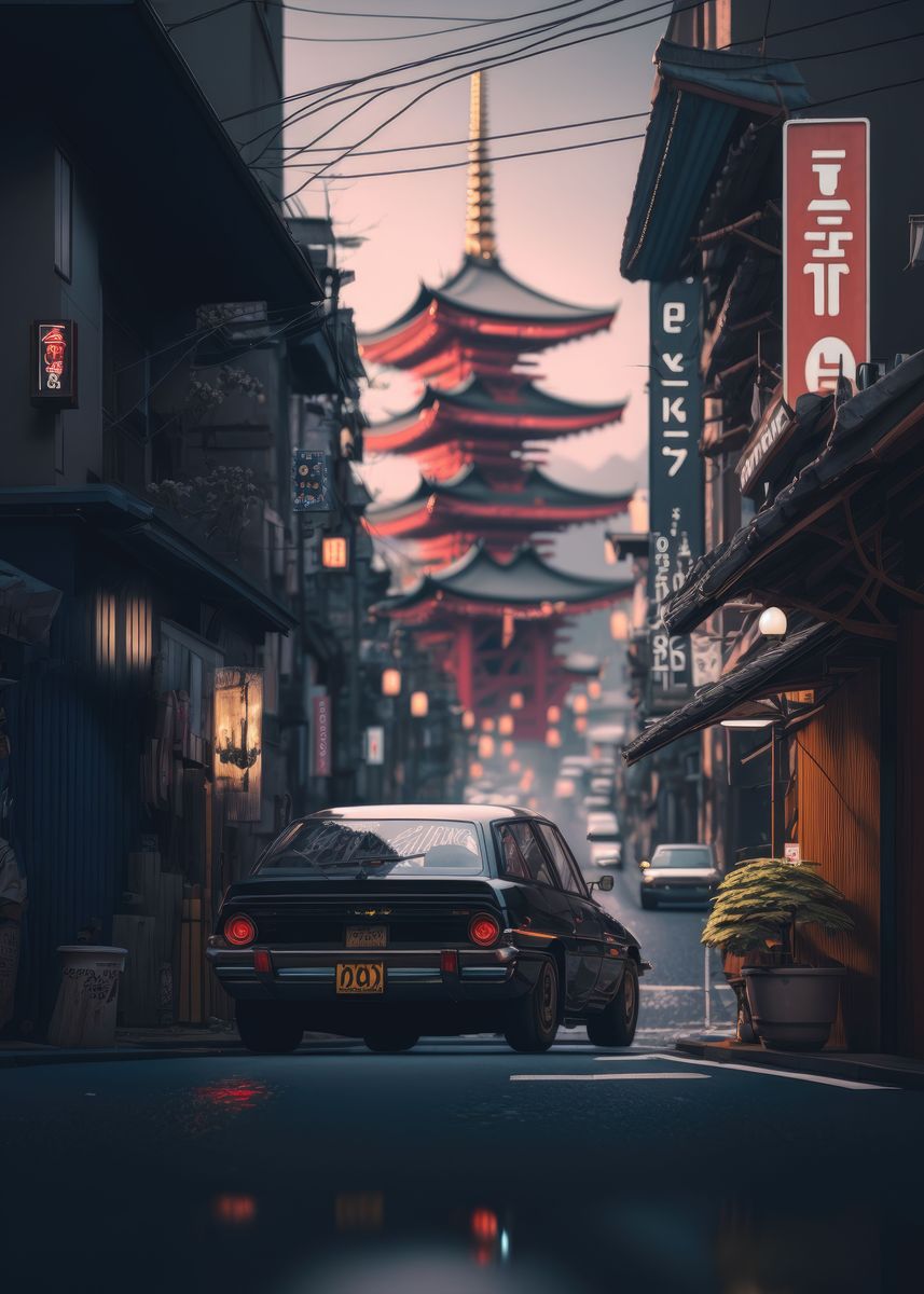 'Relaxing Drive' Poster, picture, metal print, paint by FL ART | Displate