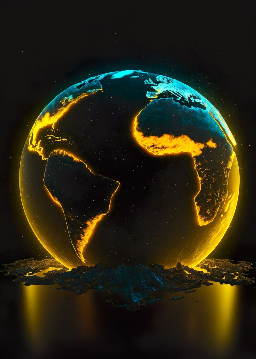 'Earth in Space' Poster, picture, metal print, paint by AyrioArt | Displate