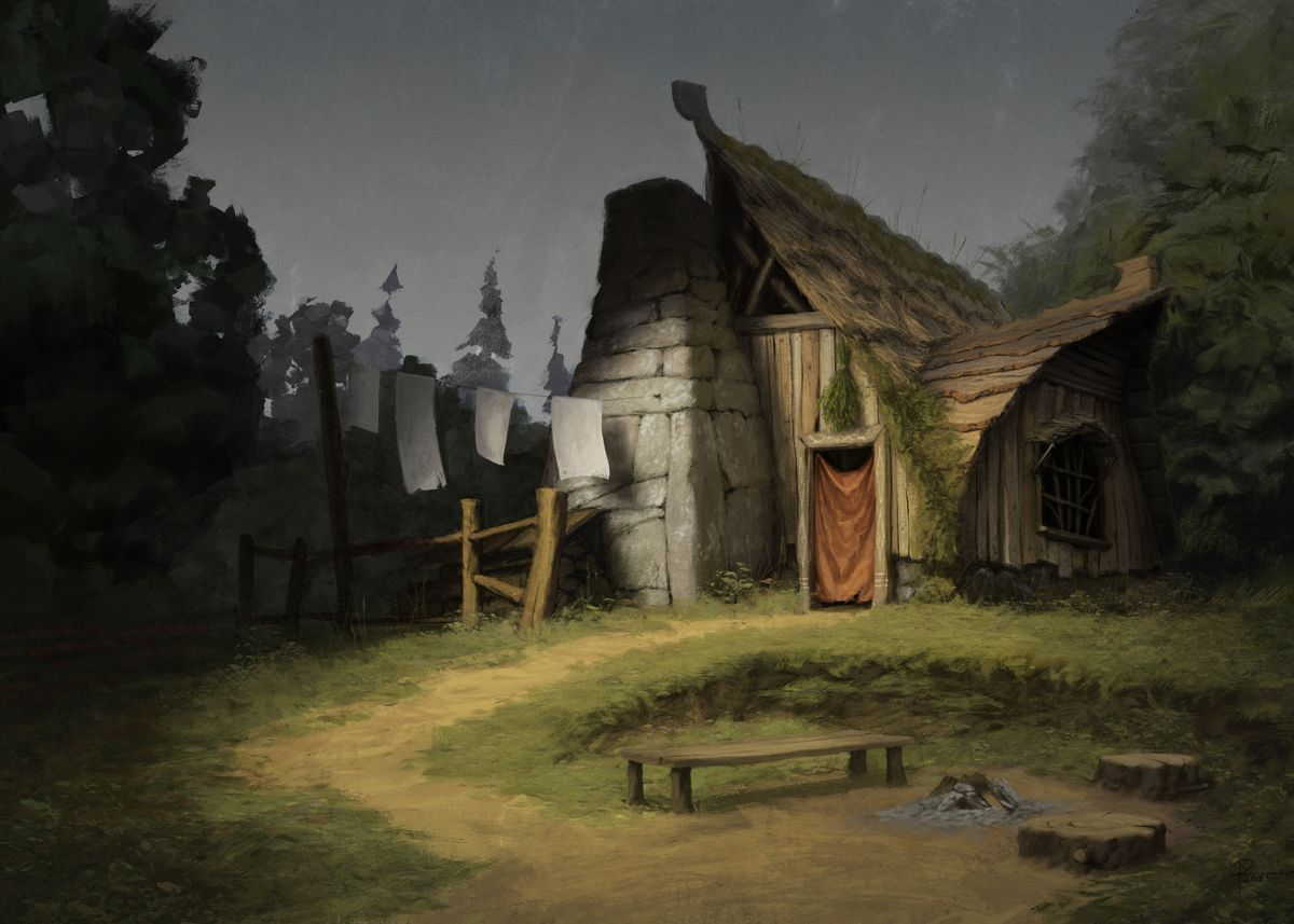 'Dark Hut' Poster by Jan Drawc | Displate