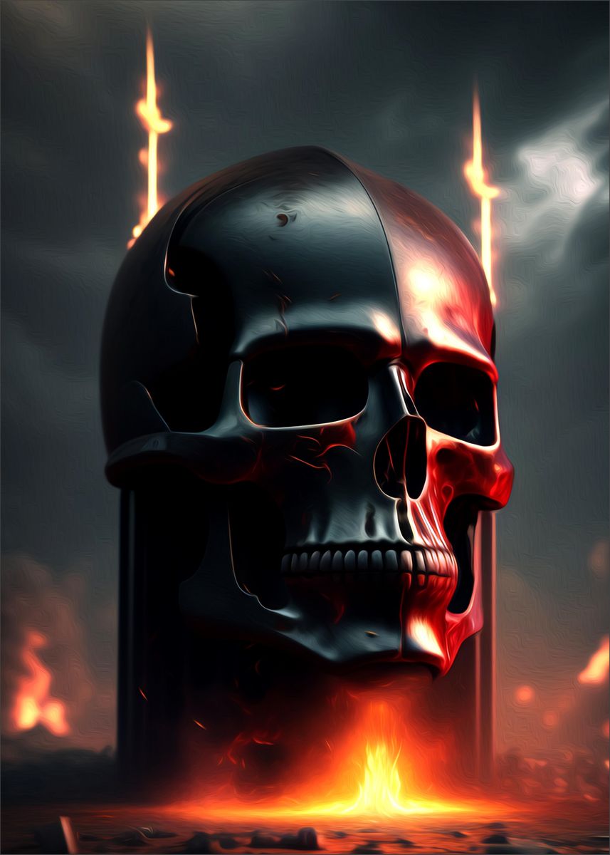 'Skull 45' Poster, picture, metal print, paint by Michael Landsberger ...