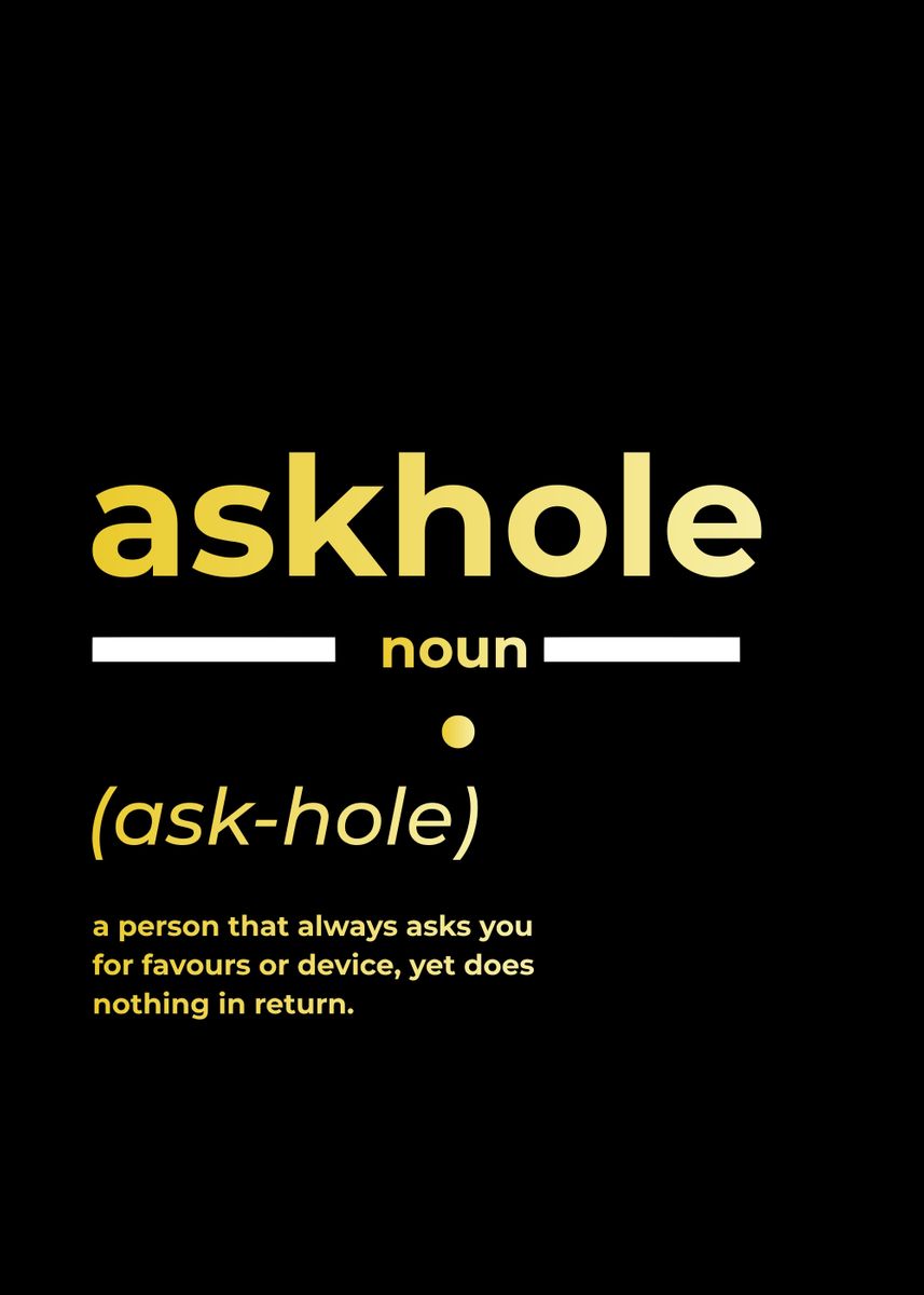 'Askhole' Poster, picture, metal print, paint by Trending Music Retro ...