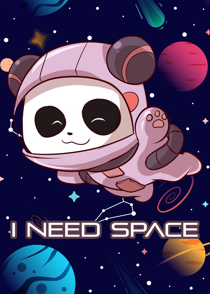 'Space Explorer Panda' Poster, picture, metal print, paint by Mini ...