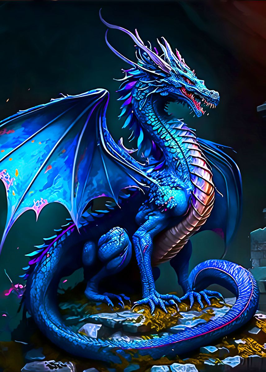 'Dragon' Poster, picture, metal print, paint by Andie Owen | Displate