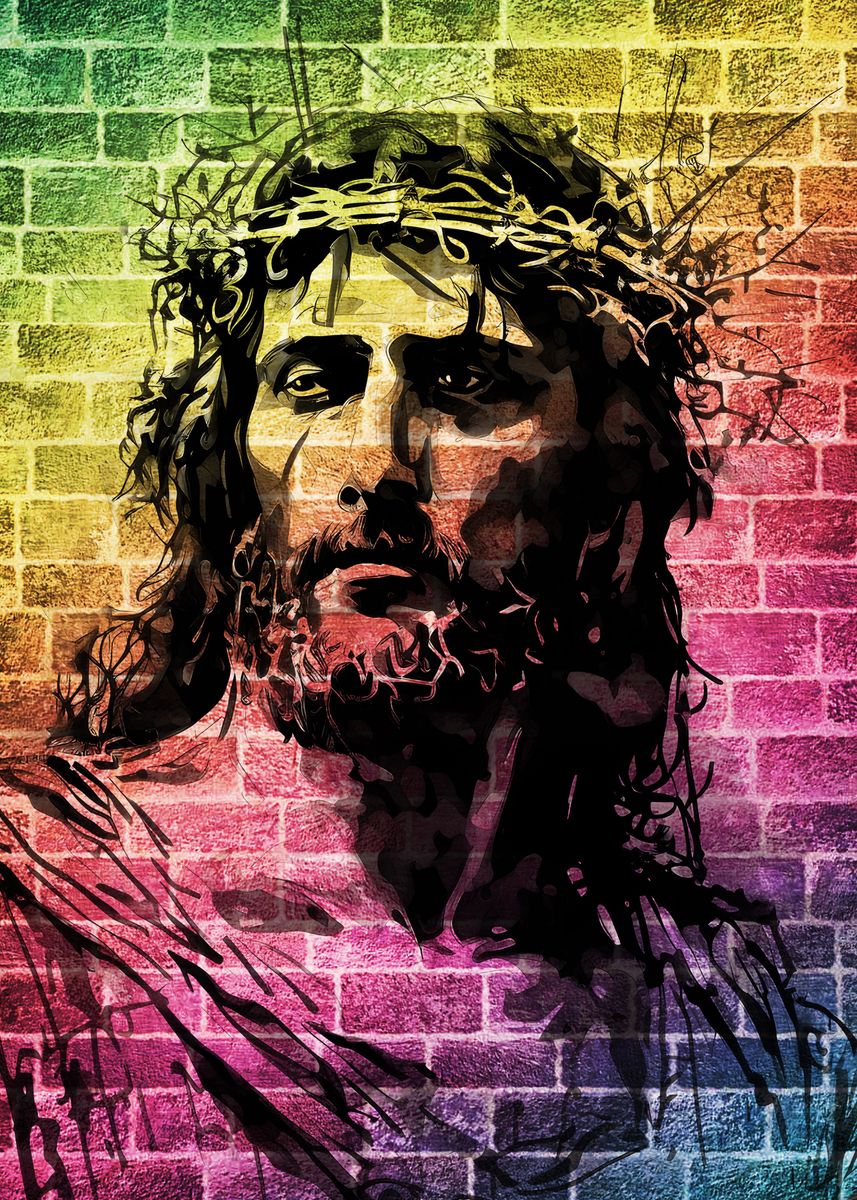 'Jesus Christ Crown Thorns' Poster, picture, metal print, paint by ...