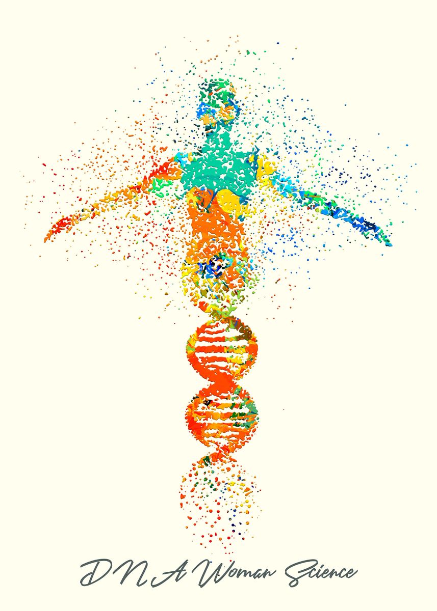 'DNA Woman Science' Poster, picture, metal print, paint by Vincent ...