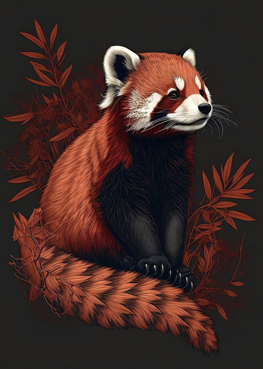 'Beautiful Red Panda ' Poster, picture, metal print, paint by Bookster ...