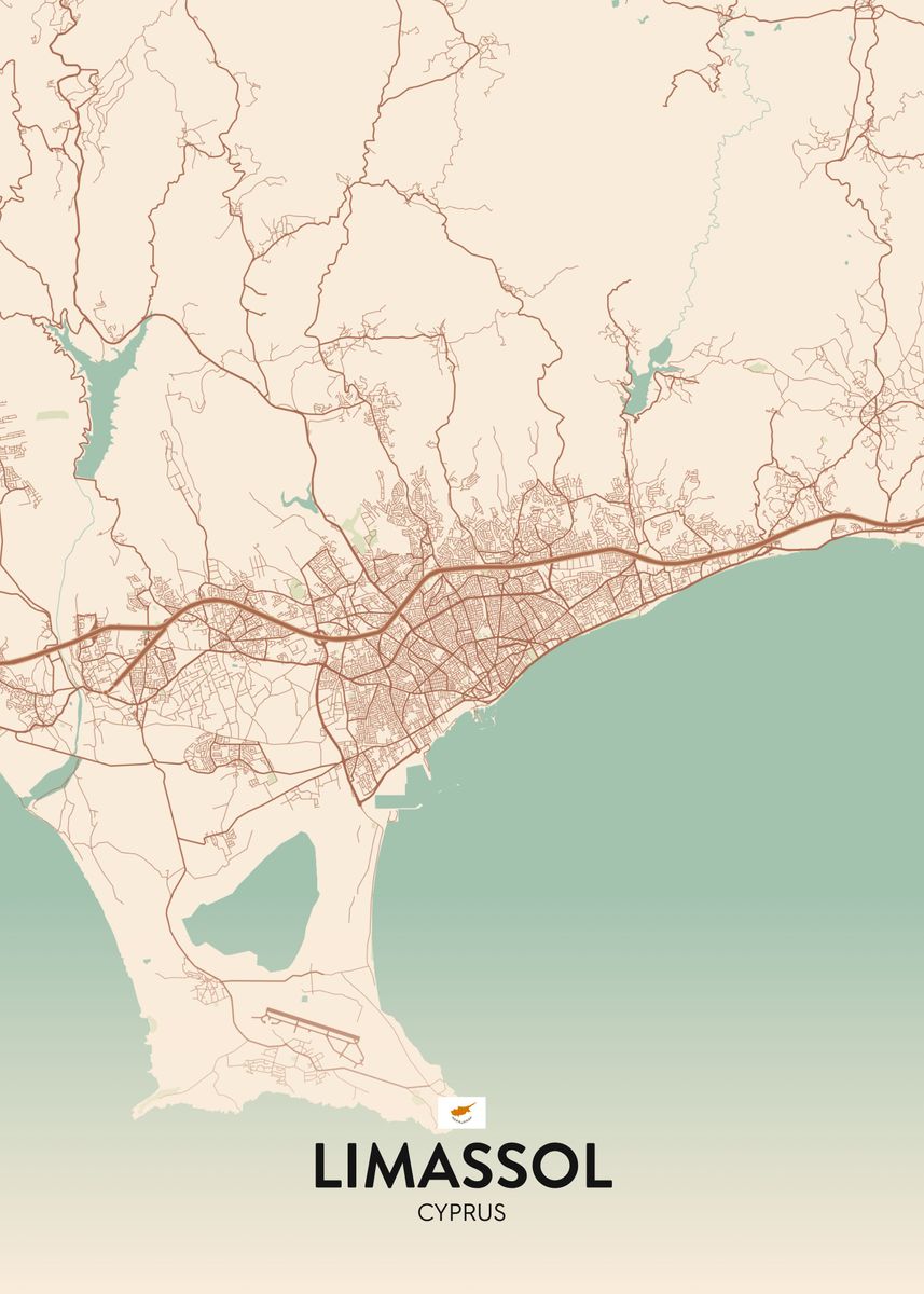 'Limassol CY' Poster, picture, metal print, paint by IMR Designs | Displate