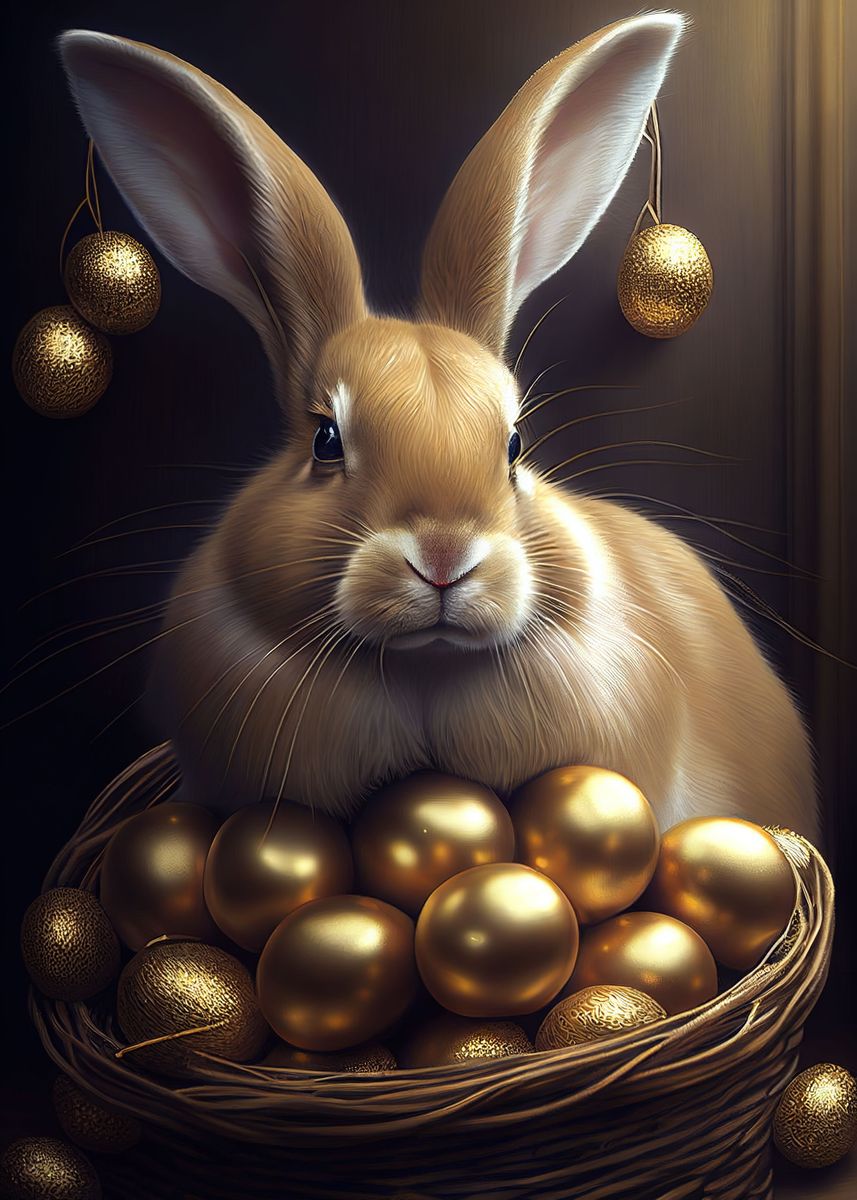 'Rabbit Easter Bunny Animal' Poster, picture, metal print, paint by ...