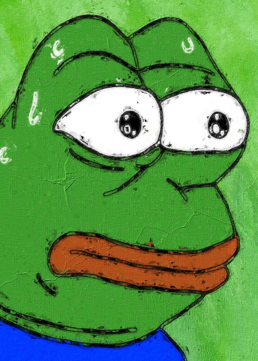 'Pepe the frog meme' Poster, picture, metal print, paint by Meme Daily ...