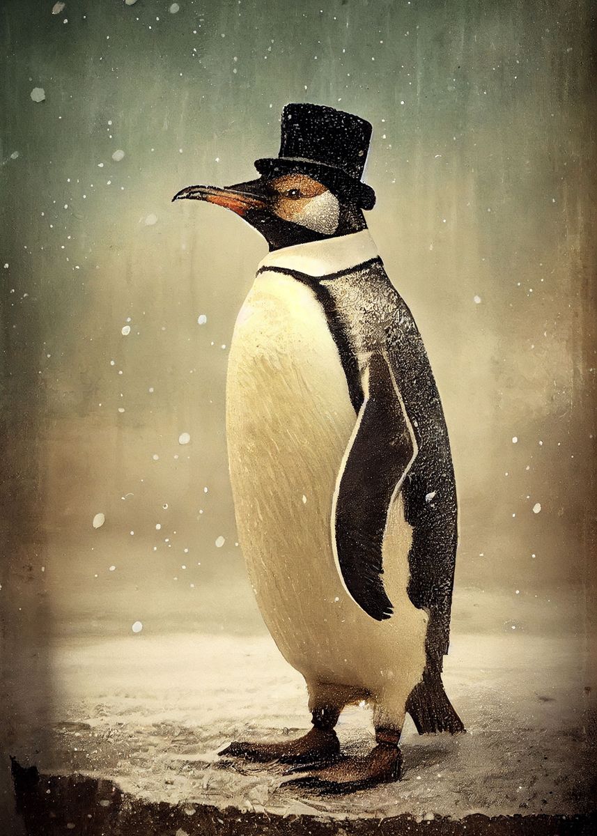 'Penguin Retro' Poster, picture, metal print, paint by DecoyDesign ...