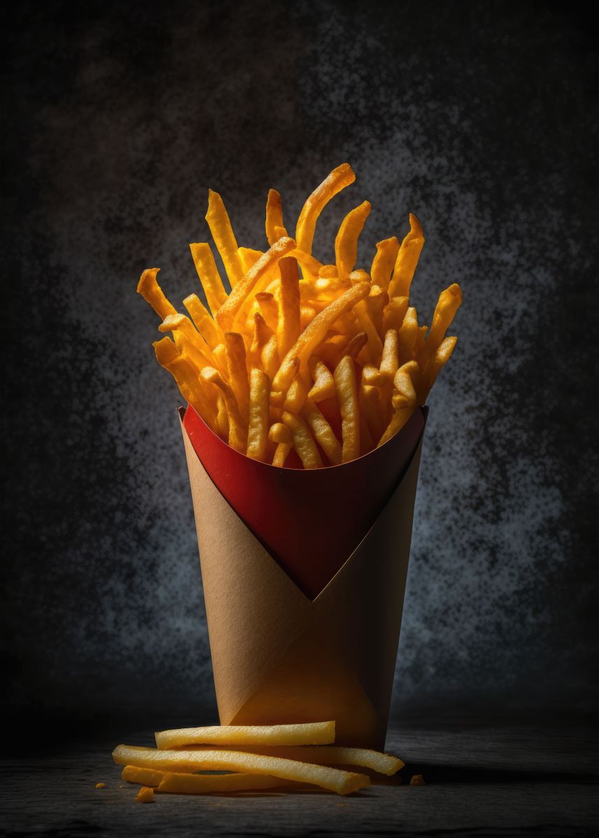 'French Fries 3' Poster, picture, metal print, paint by murtzart | Displate