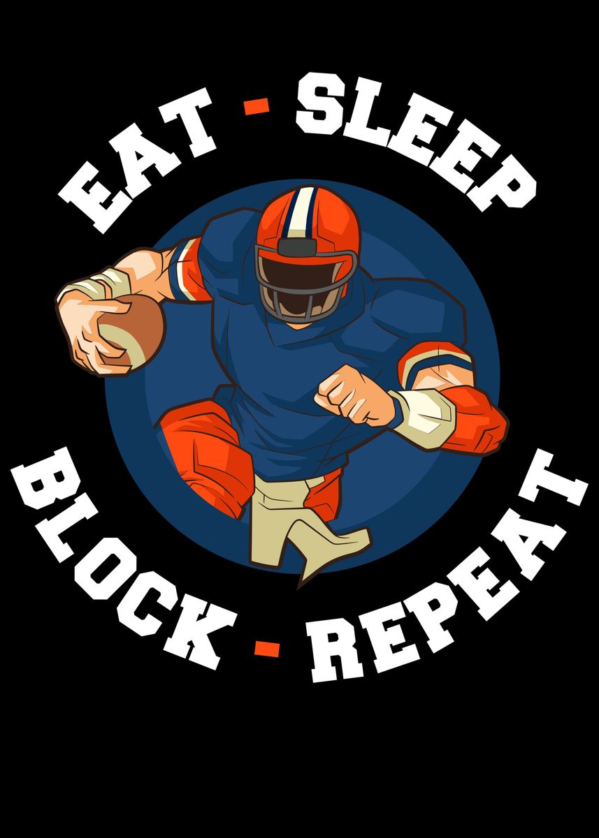 'Eat Sleep Block Repeat' Poster, picture, metal print, paint by ...