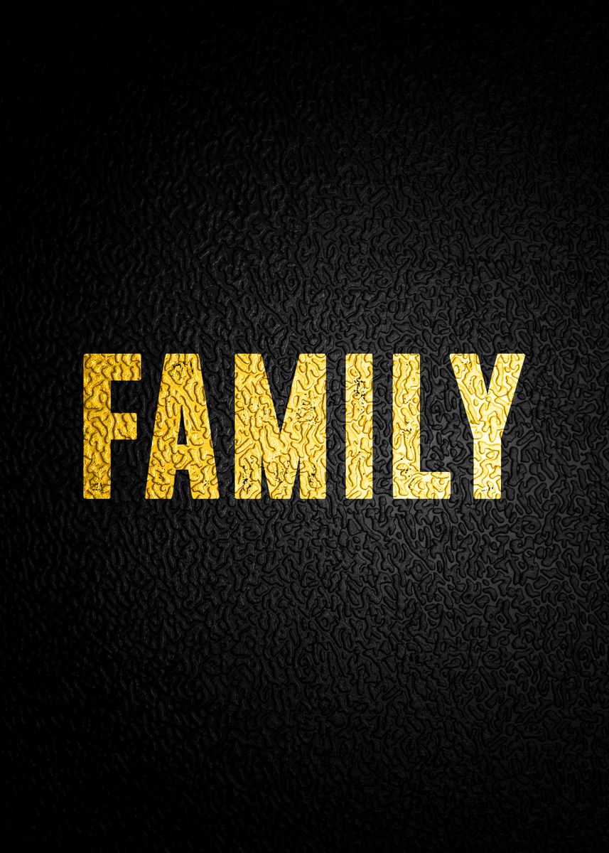 'Family quote gold' Poster, picture, metal print, paint by artH | Displate