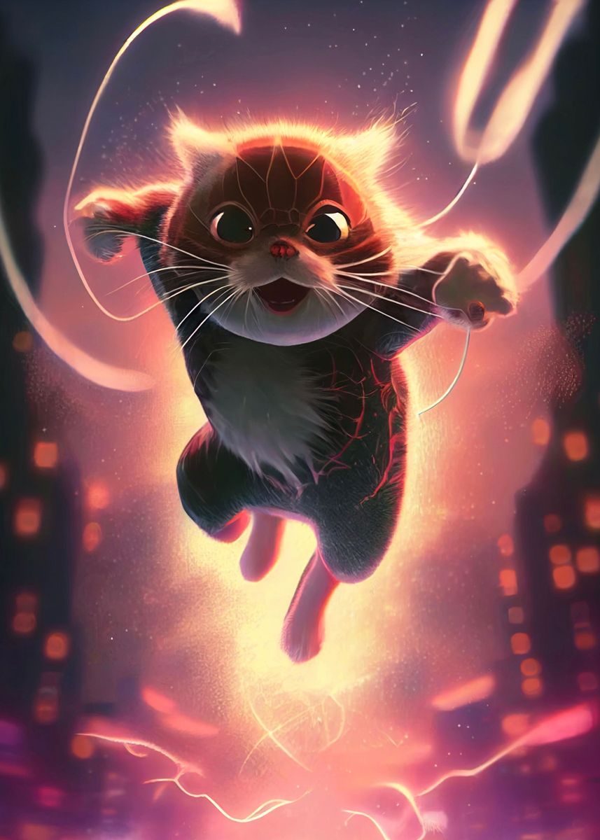 'Spider Cat' Poster, picture, metal print, paint by Panther Blades ...