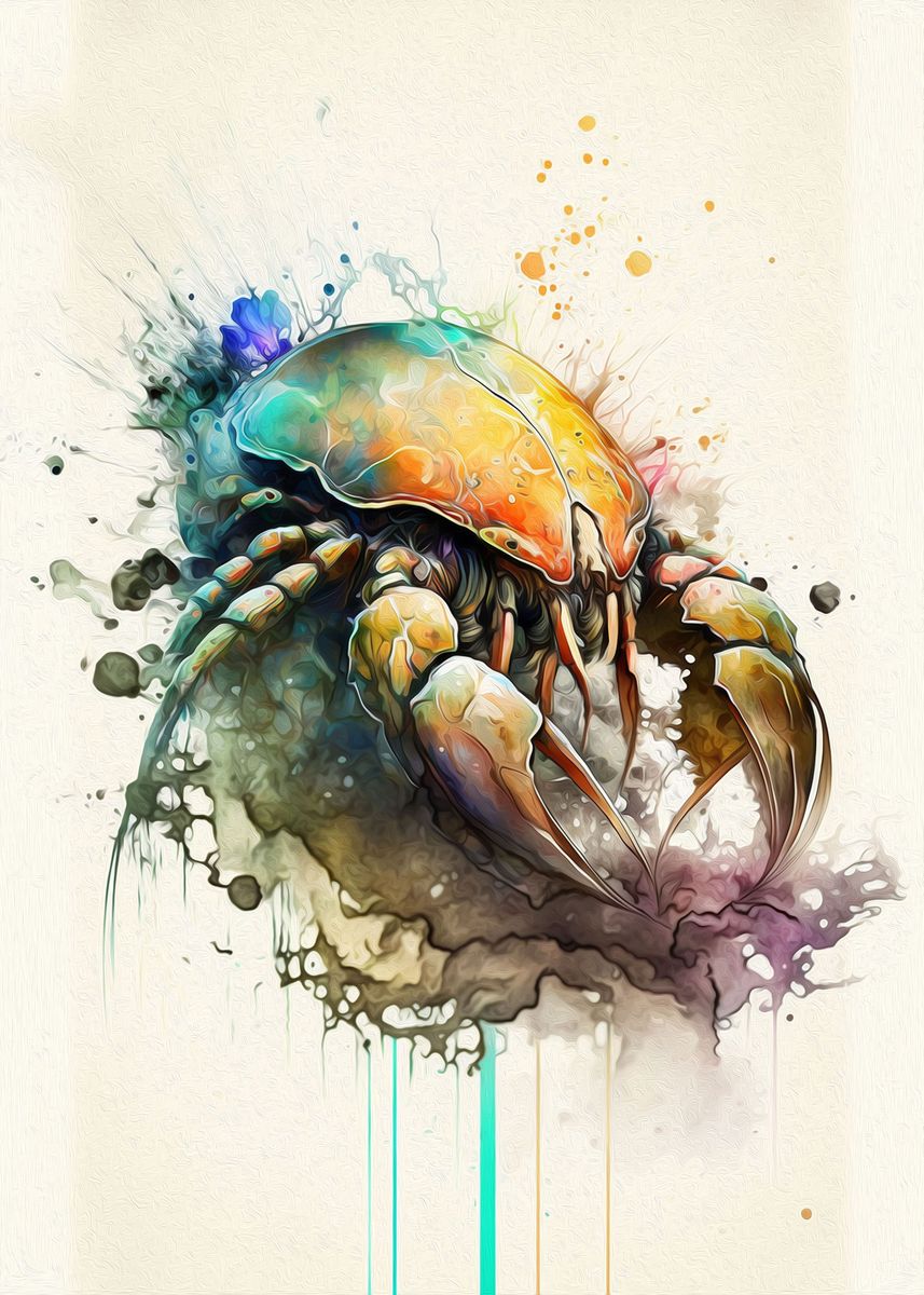 'Crab' Poster, picture, metal print, paint by Sabiqul Fahmi | Displate