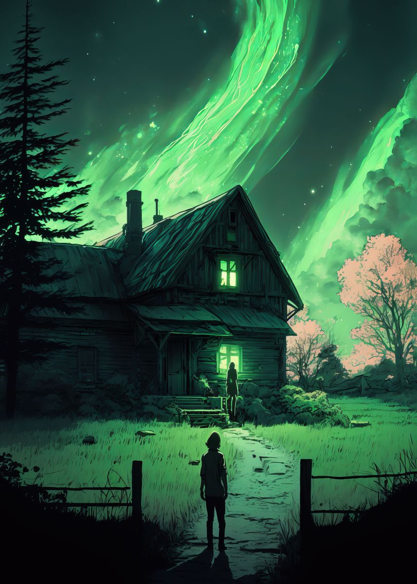 'Emerald Sky' Poster, picture, metal print, paint by BnWDesigner | Displate