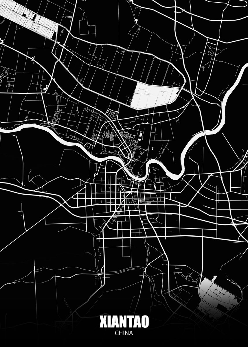'Xiantao China Dark Map' Poster, picture, metal print, paint by Zake ...