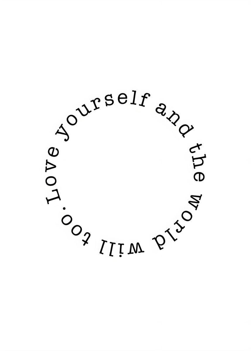 'Love Yourself' Poster, picture, metal print, paint by Izu | Displate