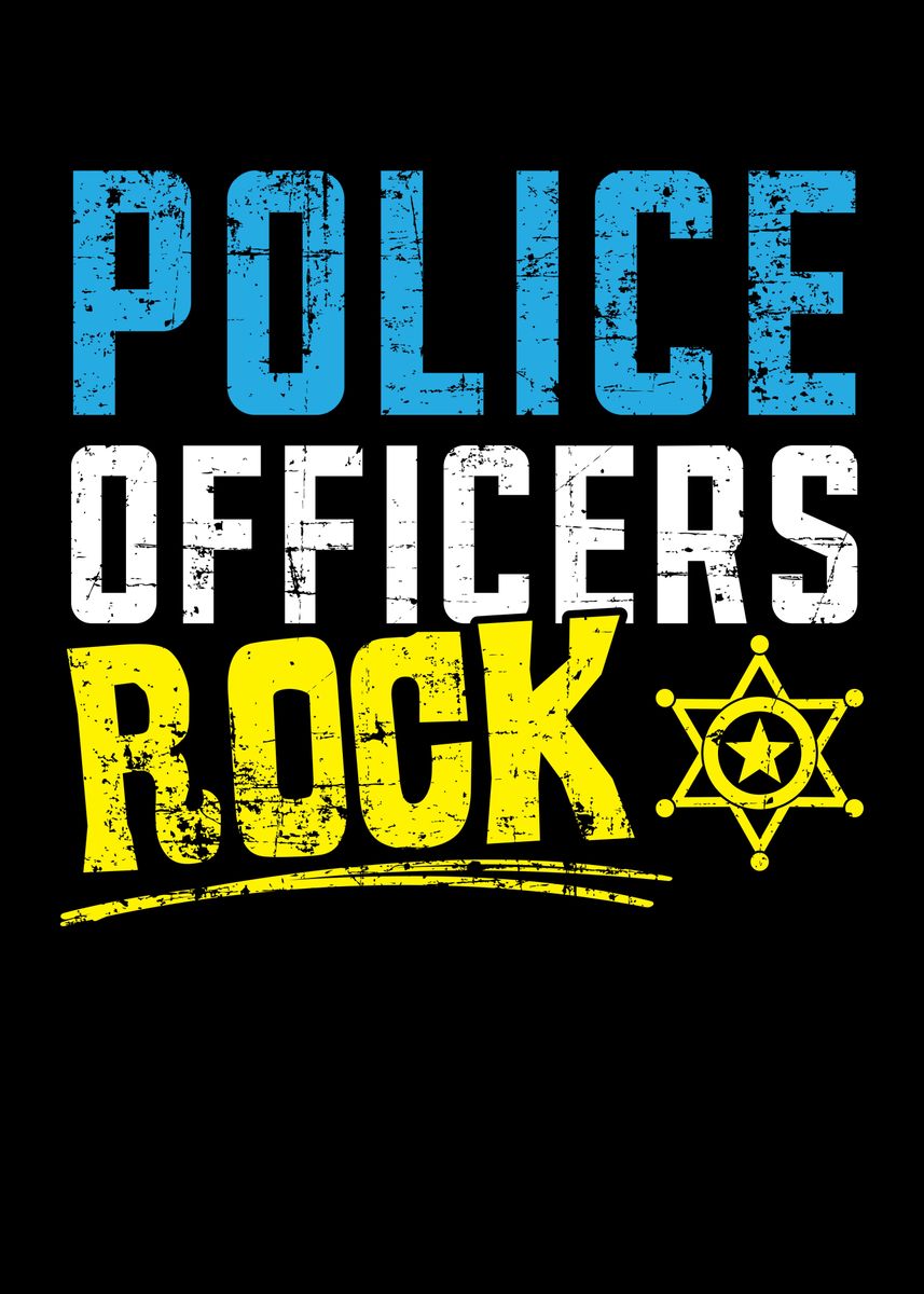 'Police Officer Rock' Poster, picture, metal print, paint by NAO | Displate