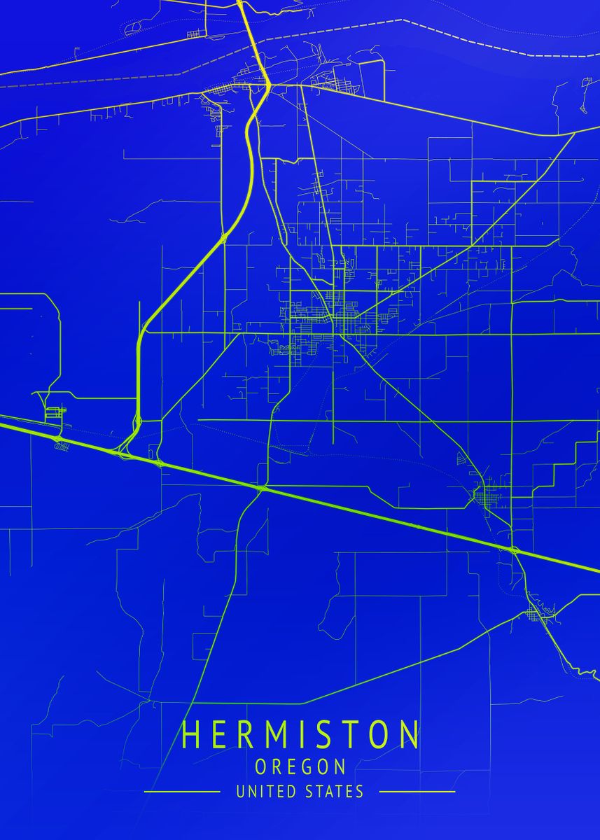 'Hermiston Oregon USA City ' Poster, picture, metal print, paint by ...