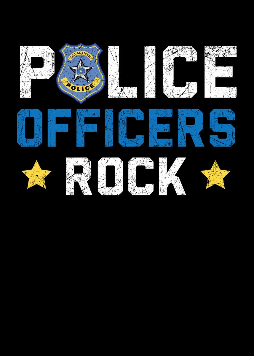'Police Officer Rock' Poster, picture, metal print, paint by NAO | Displate
