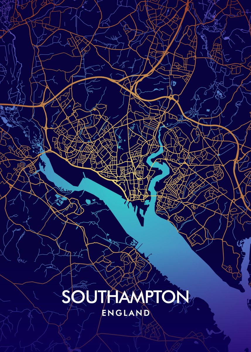 'Southampton' Poster, picture, metal print, paint by Miracle Studio ...
