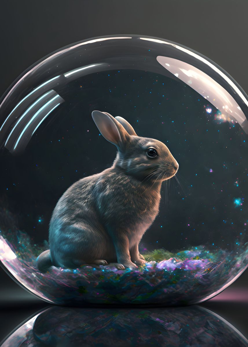 'Space Rabbit' Poster, picture, metal print, paint by Jai Kingsdale ...