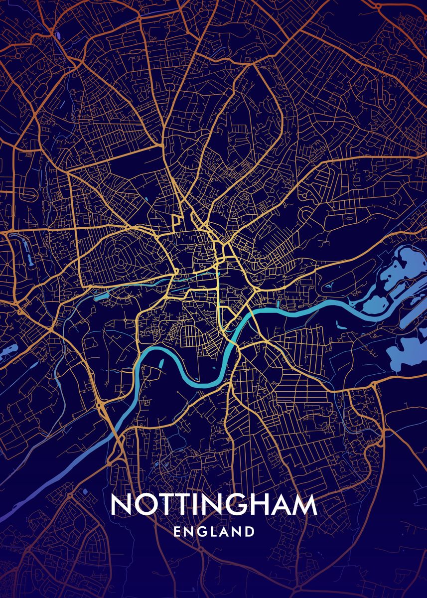 'Nottingham' Poster, picture, metal print, paint by Miracle Studio ...