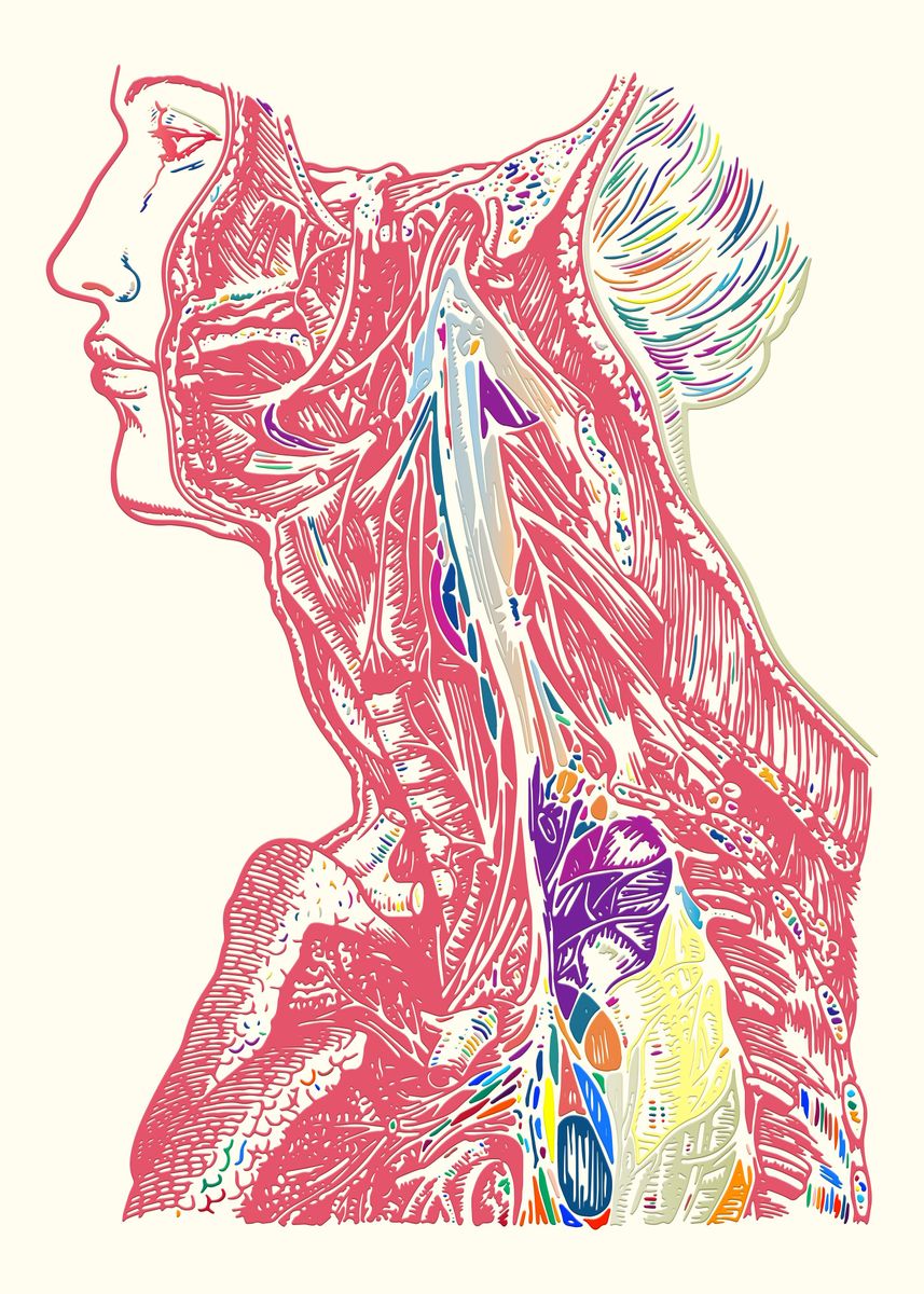 'Neck And Chest' Poster, picture, metal print, paint by Dutton Jerrell | Displate