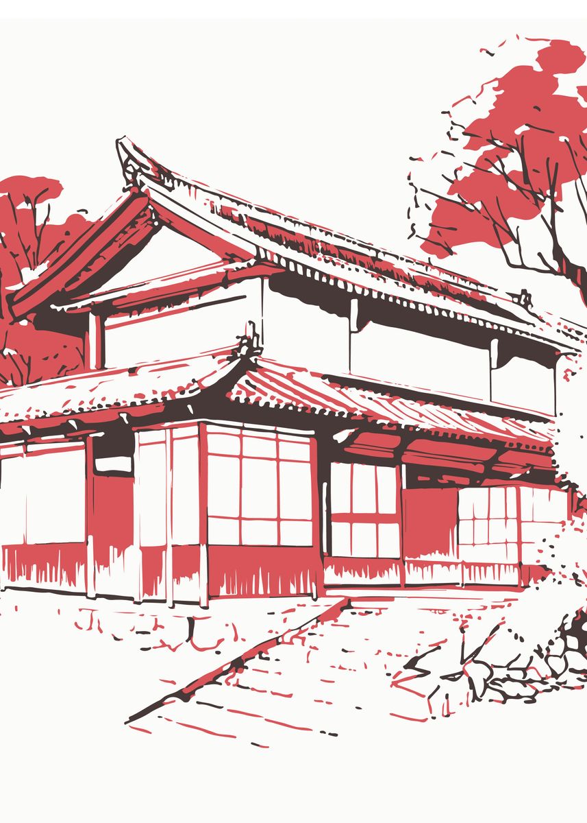 'Dojo Shinto Temple 2' Poster, picture, metal print, paint by Dylan ...