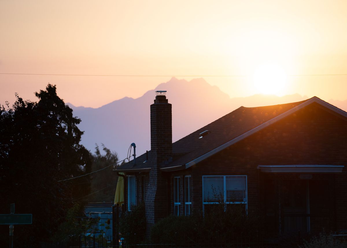 'PNW Sunset House' Poster by Wilson Mitchell | Displate