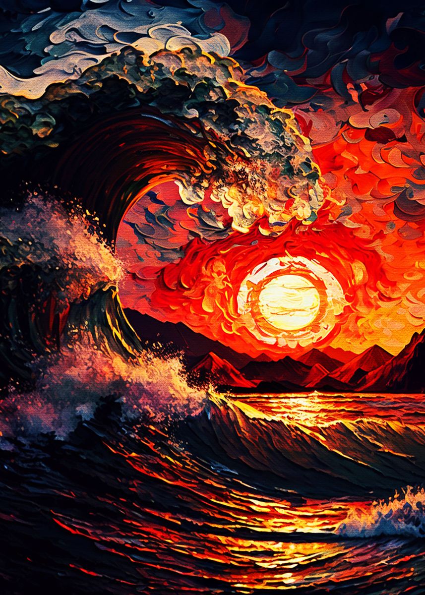 'Oceans of Fire' Poster, picture, metal print, paint by Muh Asdar ...