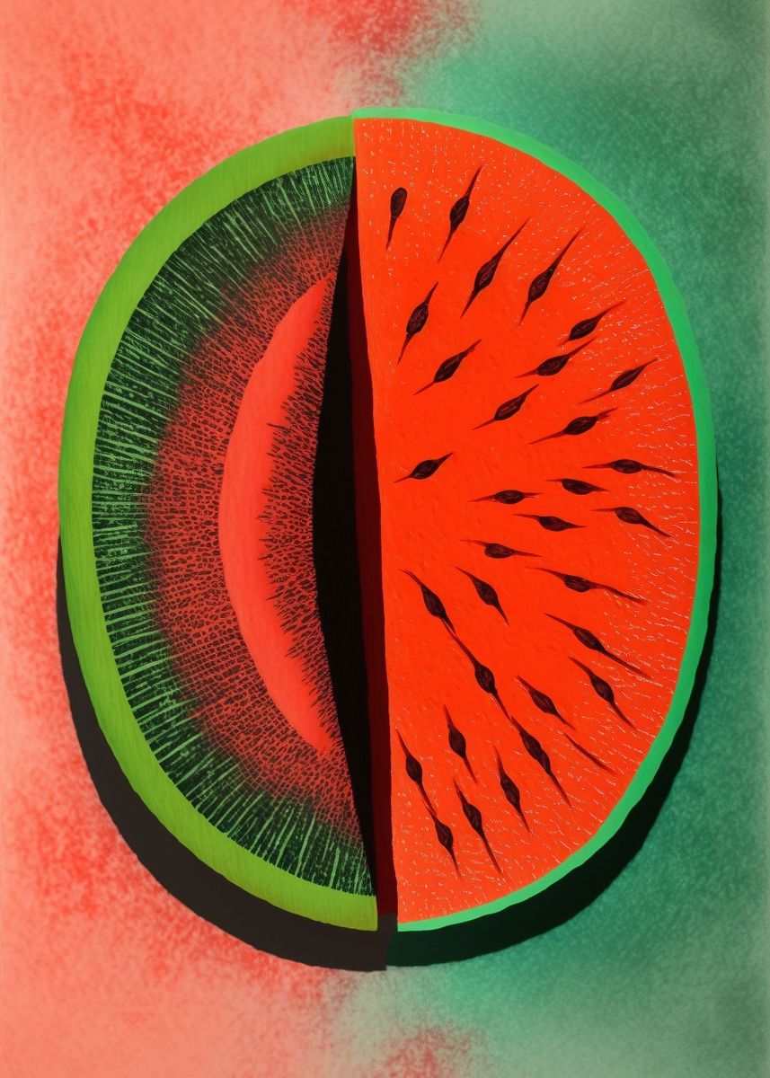 'Double Watermelons' Poster, picture, metal print, paint by West Kast ...