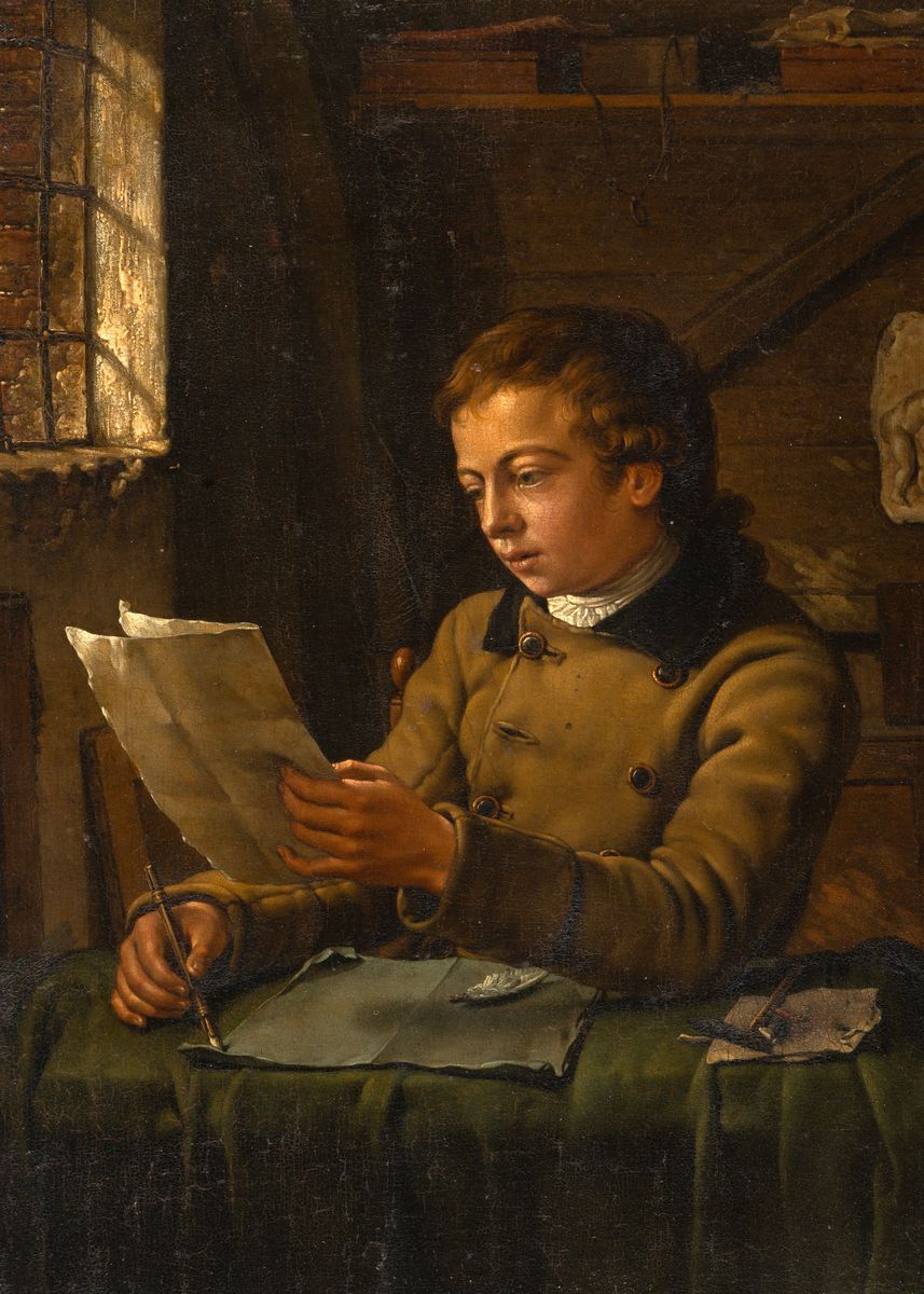 'Young Draughtsman at Work' Poster, picture, metal print, paint by ...