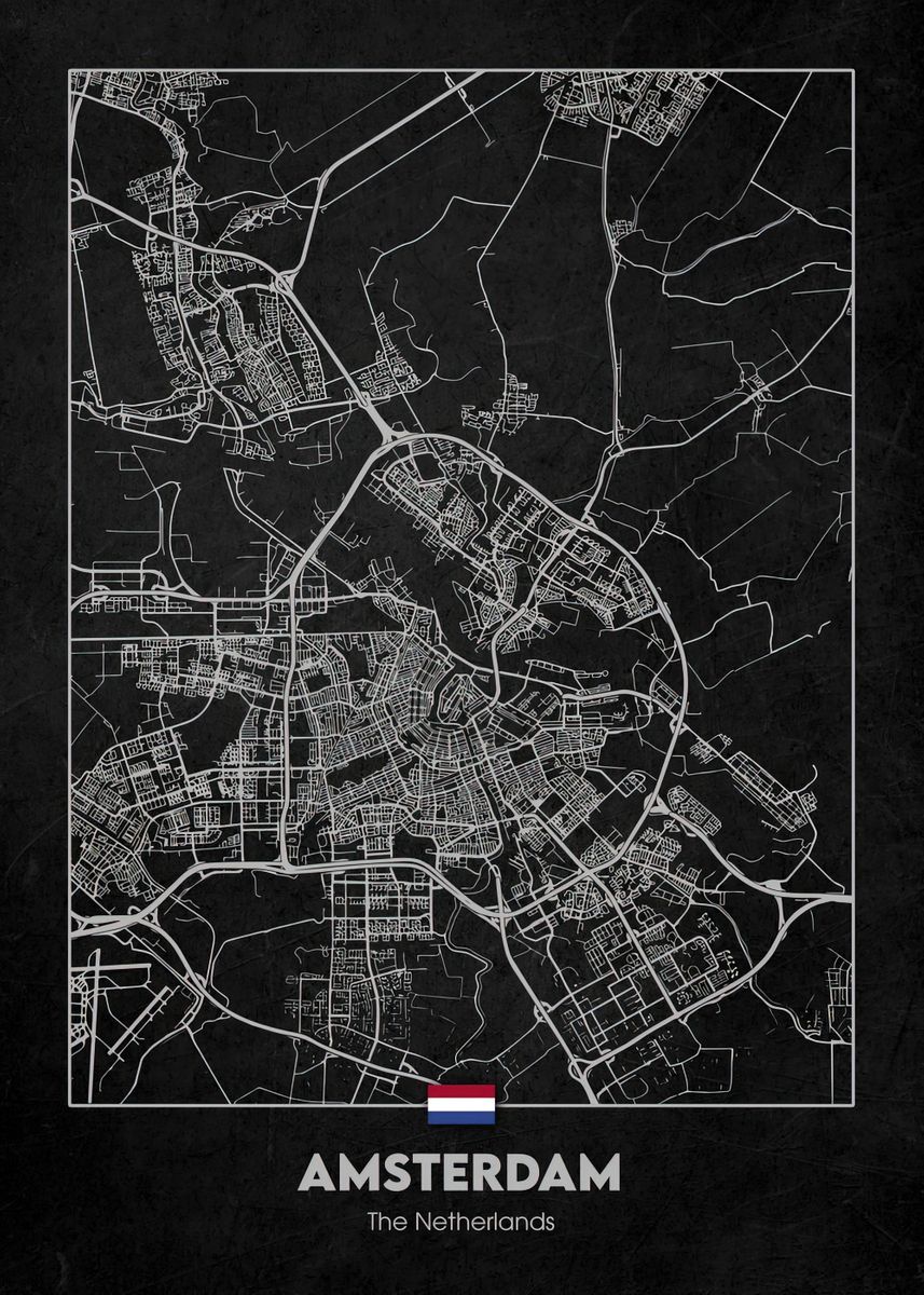 'City Map' Poster, picture, metal print, paint by Cowboys Map | Displate