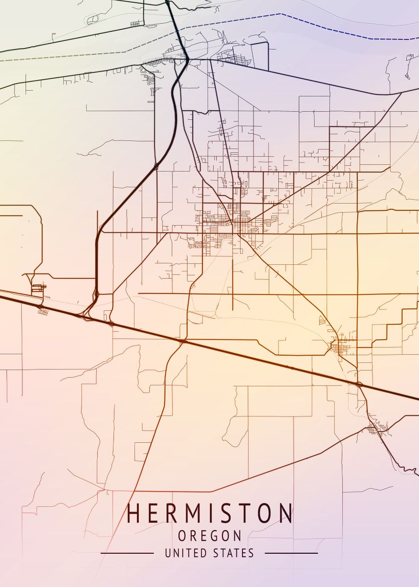'Hermiston Oregon USA City ' Poster, picture, metal print, paint by ...