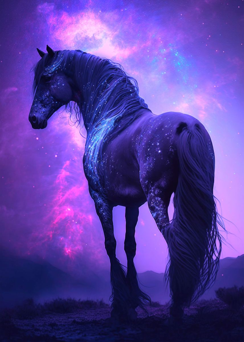 'Space Horse Animal' Poster, picture, metal print, paint by nogar007 ...