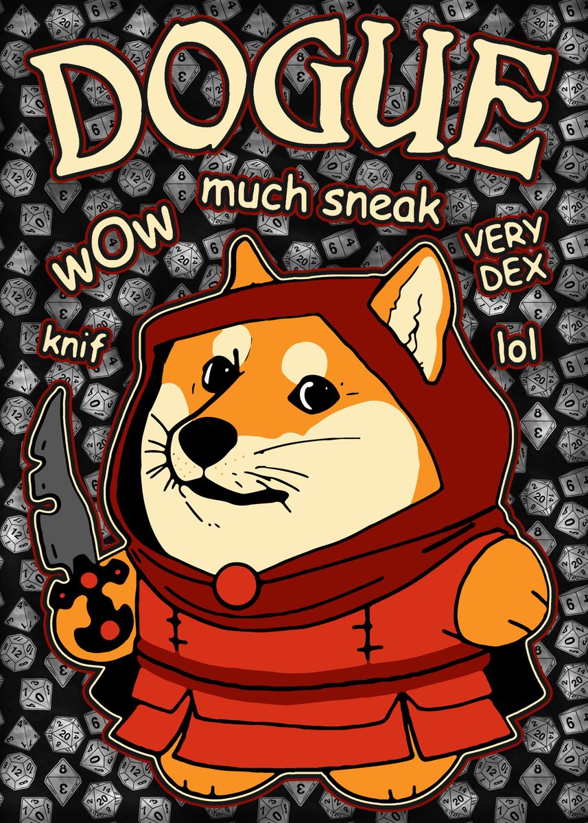 'Dogue The Doge Dog Rogue' Poster, picture, metal print, paint by Chase ...