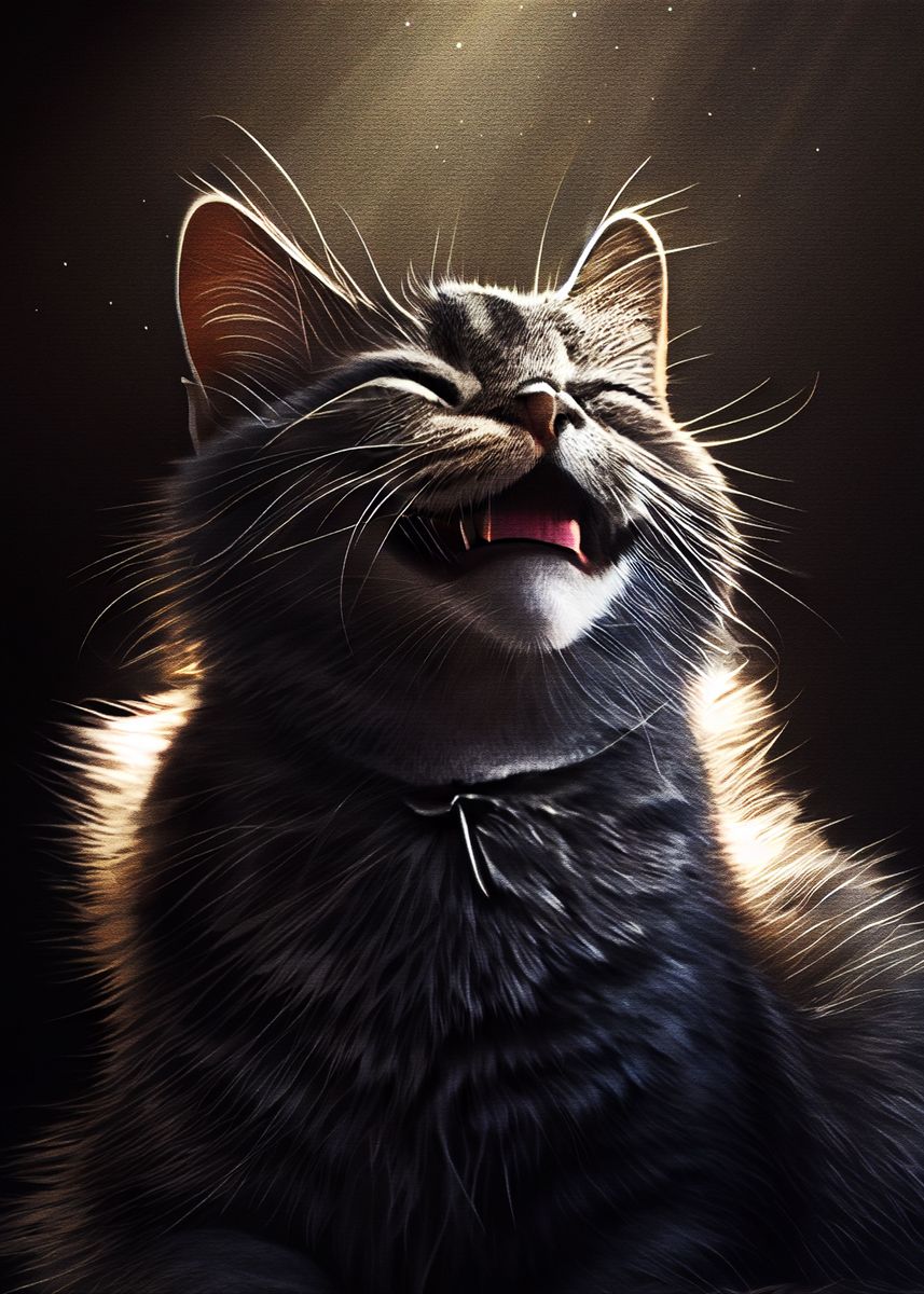 'Meme Cat' Poster, picture, metal print, paint by Muh Asdar | Displate