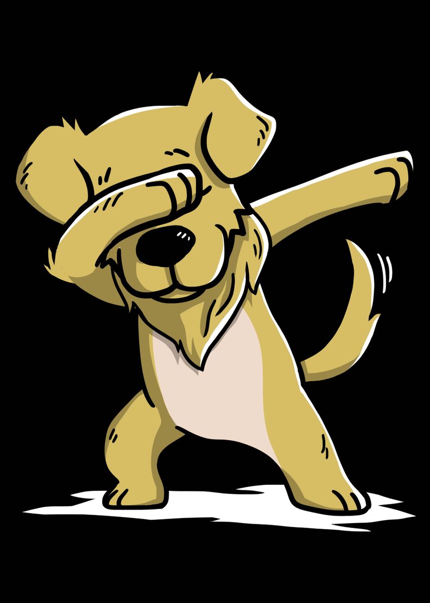 'Golden Retriever Dabbing ' Poster, picture, metal print, paint by ...