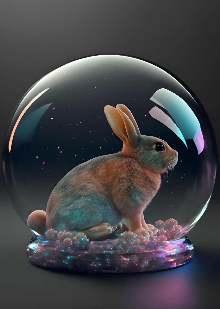 'Space Cloud Rabbit' Poster by Jai Kingsdale | Displate