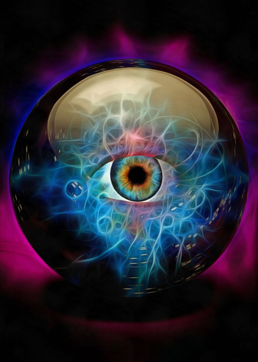 'Crystal ball with eye' Poster by Bruce Rolff | Displate