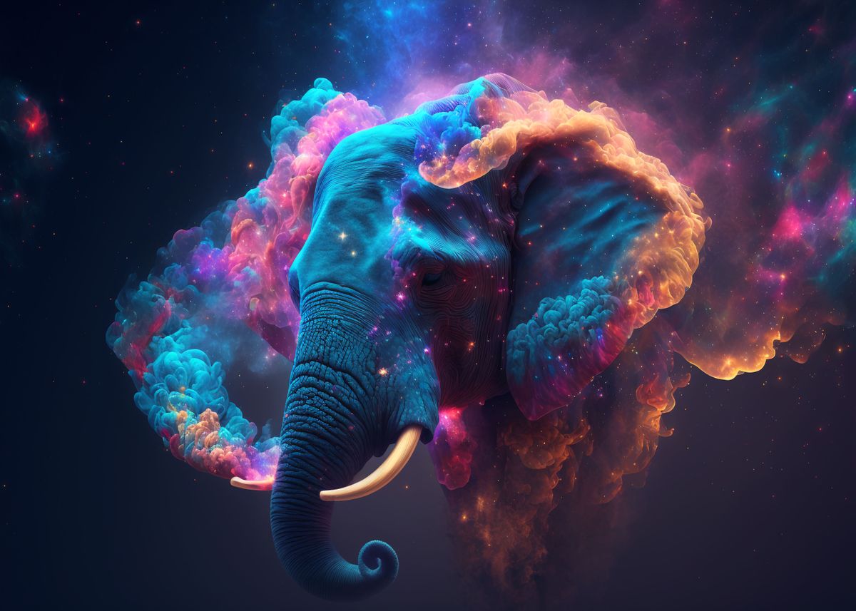 'Spirit Animal Elephant' Poster by Jiri Hodecek | Displate