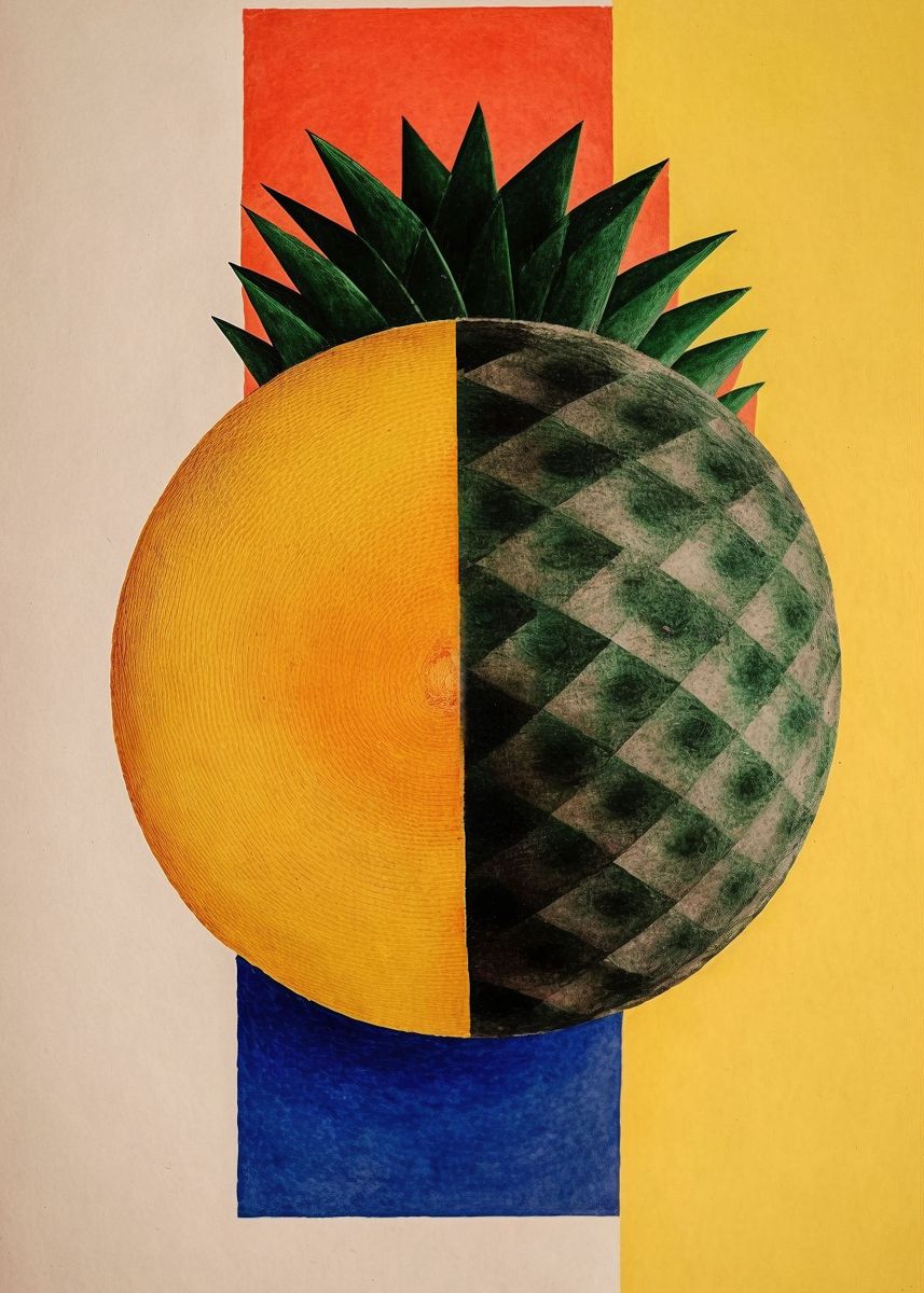 'Pineapple Abstraction' Poster, picture, metal print, paint by West ...