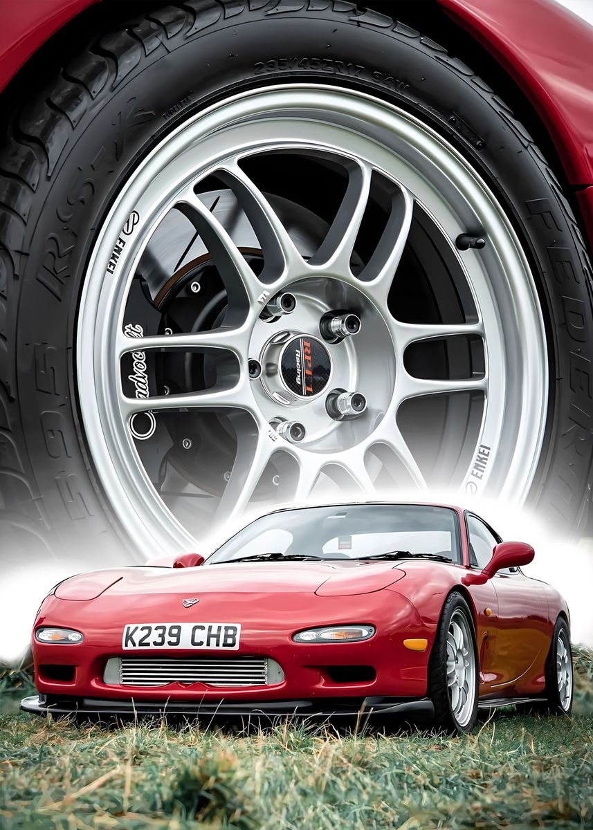 'rx7 japanese car' Poster, picture, metal print, paint by SAIDI ...