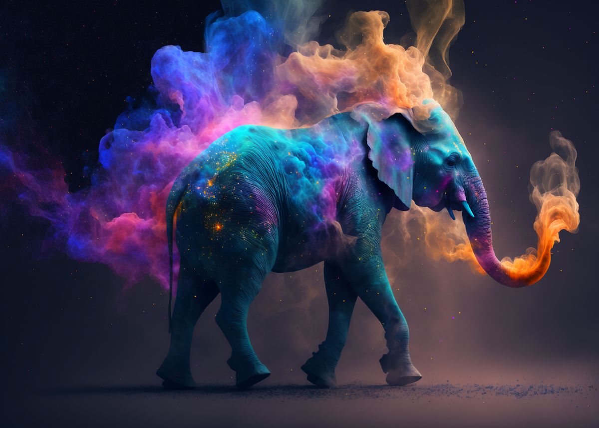 'Spirit Animal Elephant' Poster by Jiri Hodecek | Displate
