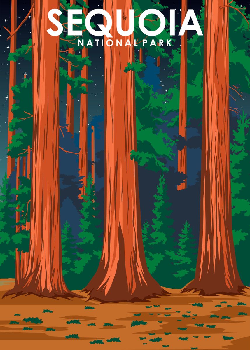 'Sequoia National Park' Poster, picture, metal print, paint by Jorn ...