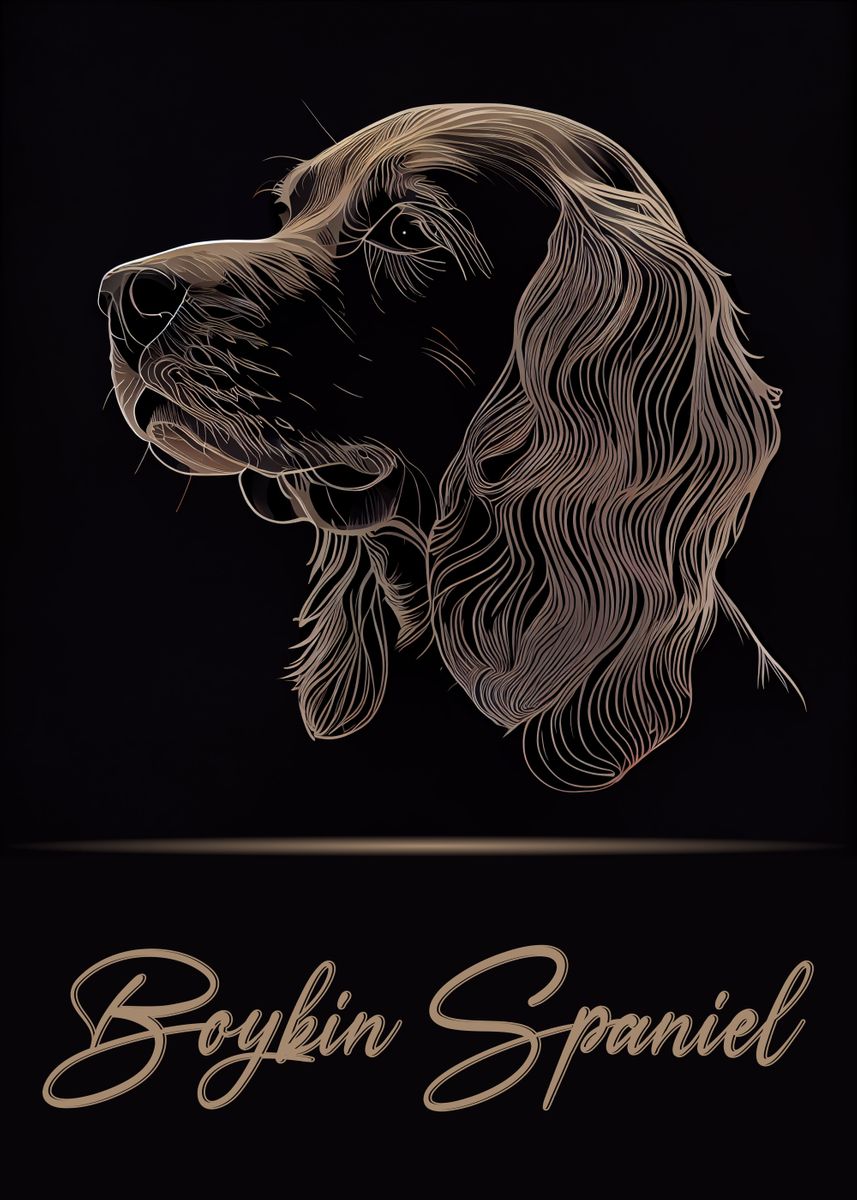'Boykin Spaniel Portrait' Poster, picture, metal print, paint by Artistic Paradigms | Displate